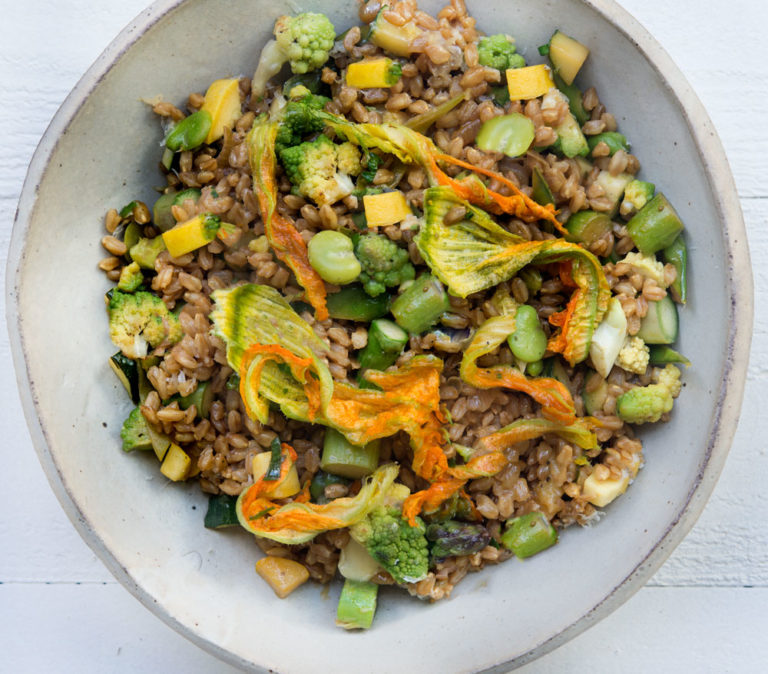 Spring Farro Succotash - WILD GREENS & SARDINES